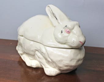 Rabbit cookie jar | Etsy