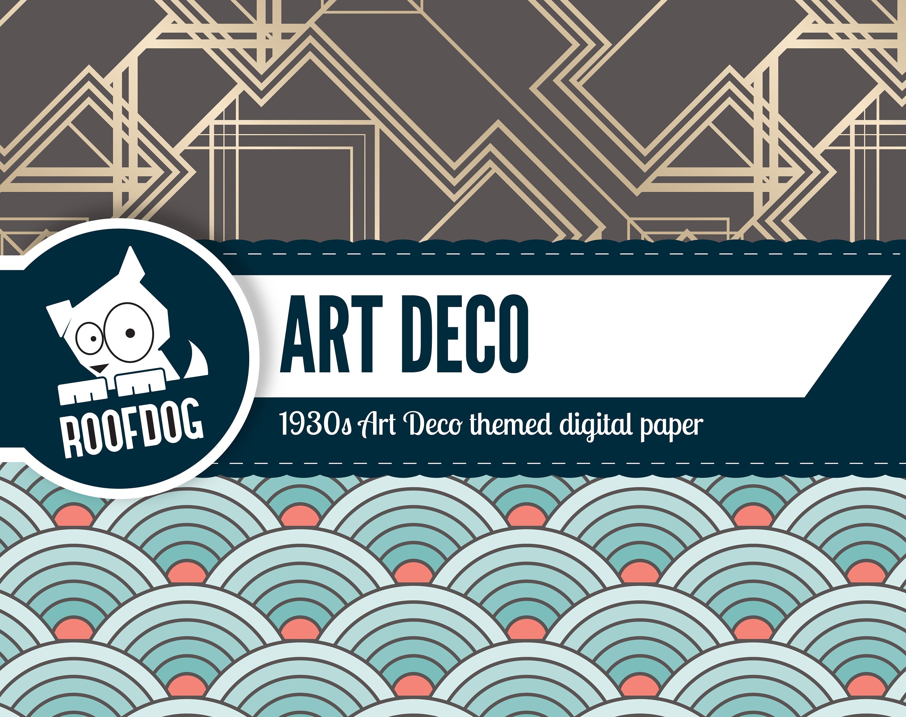 Art Deco digital paper 1930s Art Deco patterns 1920s