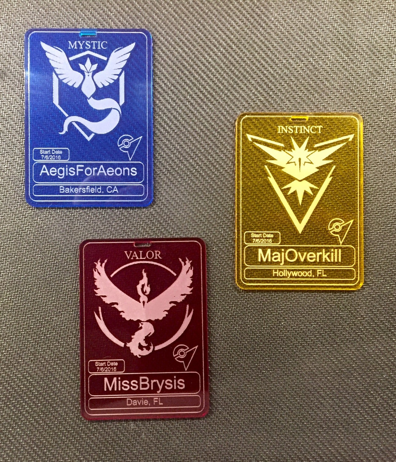 Pokemon Go Trainer Badge Personalized Laser Cut by LazerTagsUSA