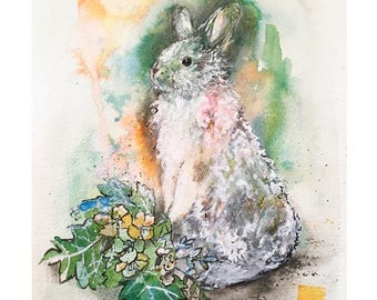 Rabbit painting | Etsy