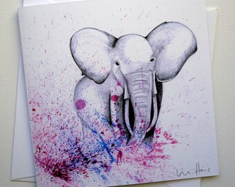 Elephant drawing | Etsy