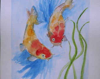 Carp painting | Etsy