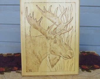 Moose wood burning | Etsy