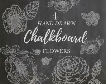 Chalkboard flowers | Etsy