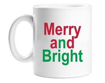 Merry and bright mug | Etsy
