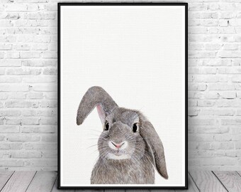 Bunny rabbit art | Etsy