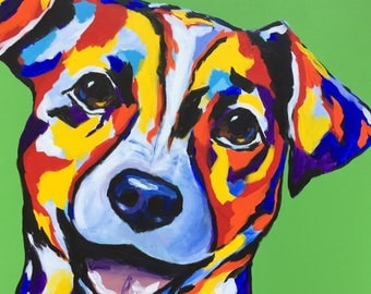 Abstract dog art | Etsy