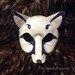 Okami leather mask...handmade Japanese wolf mask by Merimask