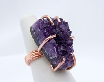 Purple stone ring | Etsy