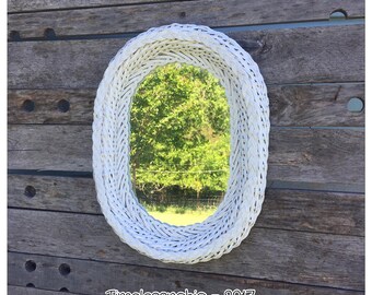White wicker mirror | Etsy