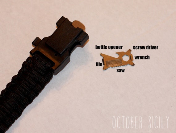 DELUXE survival bracelet Flint Fish Hook Fish Line