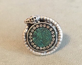 Emerald snake ring | Etsy