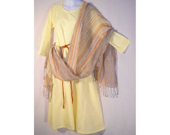 Biblical Costume Muslin Tunic Long Vest Wide Sash.