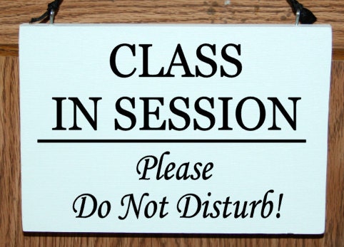 Class in session please do not disturb wood door hanger sign