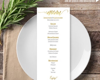 Editable wedding menu template download wedding printables