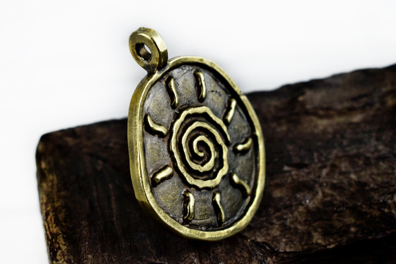 Sun Pendant Antique Bronze Large Pendant Circle of Life