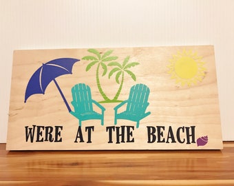 Beach scene hand painted wine glasses