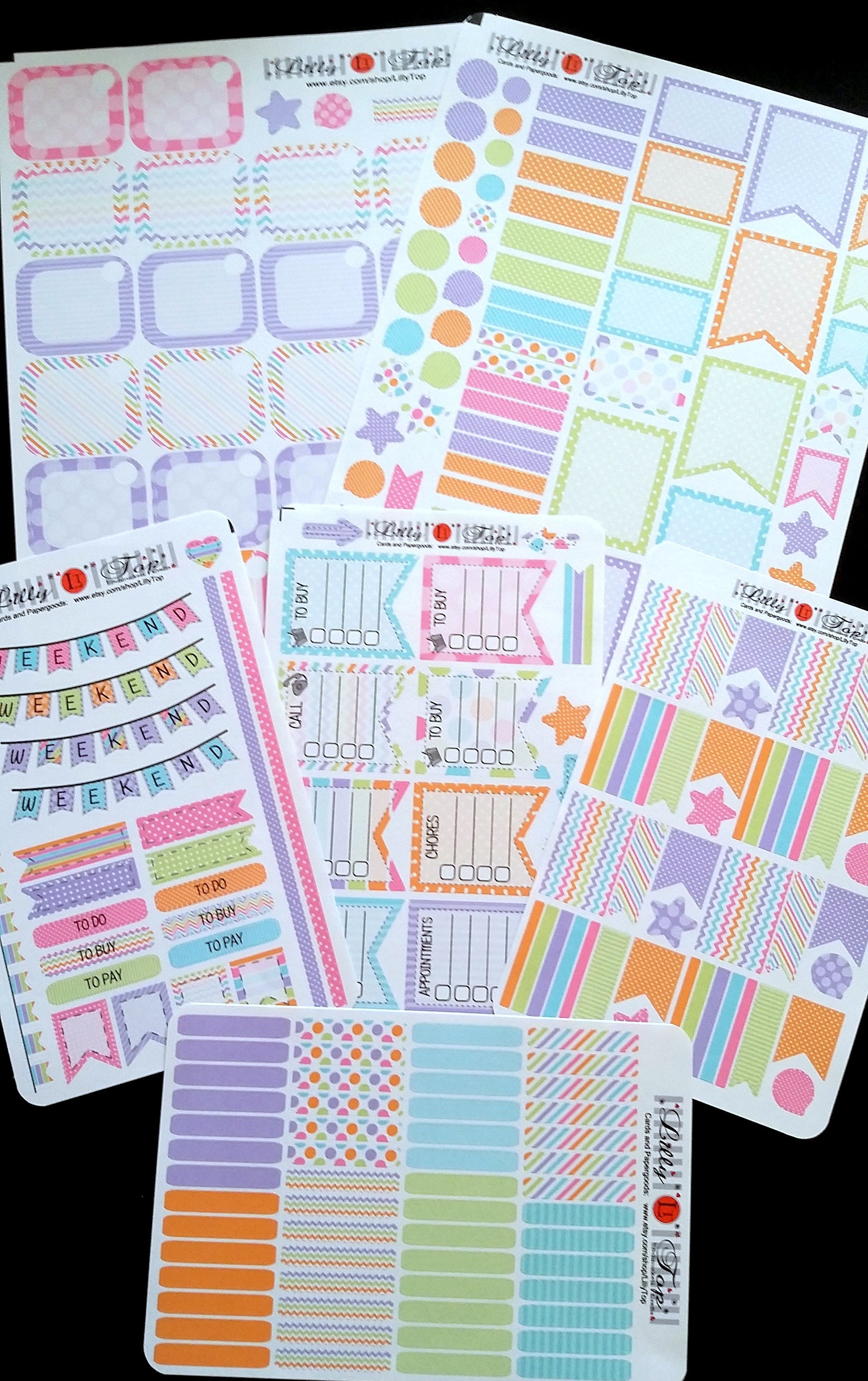 Organizing Stickers Mega Bundle Chevron Stripes and Dots