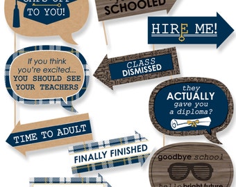 Graduation photo booth props | Etsy