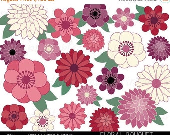 CYBER SALE 50% OFF Flower Clipart Clip Art by mintprintables