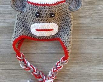 Grey monkey hat | Etsy