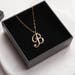 M Initial Necklace Cursive M initial gold