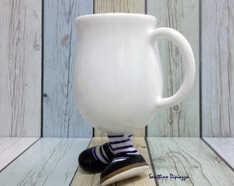 Handmade Unique Walking Cups Mugs and Whimsical by WalkingPottery