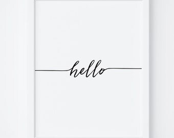Hello print | Etsy