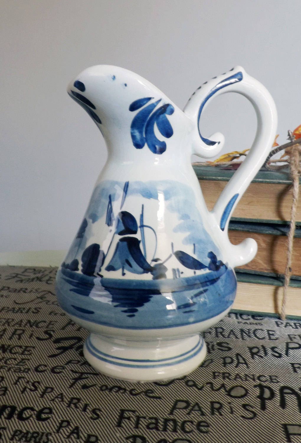 Vintage (c.1950s | 1960s) hand-painted Delft | Delftware jug. Made in ...