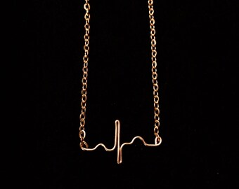 Heart beat necklace | Etsy