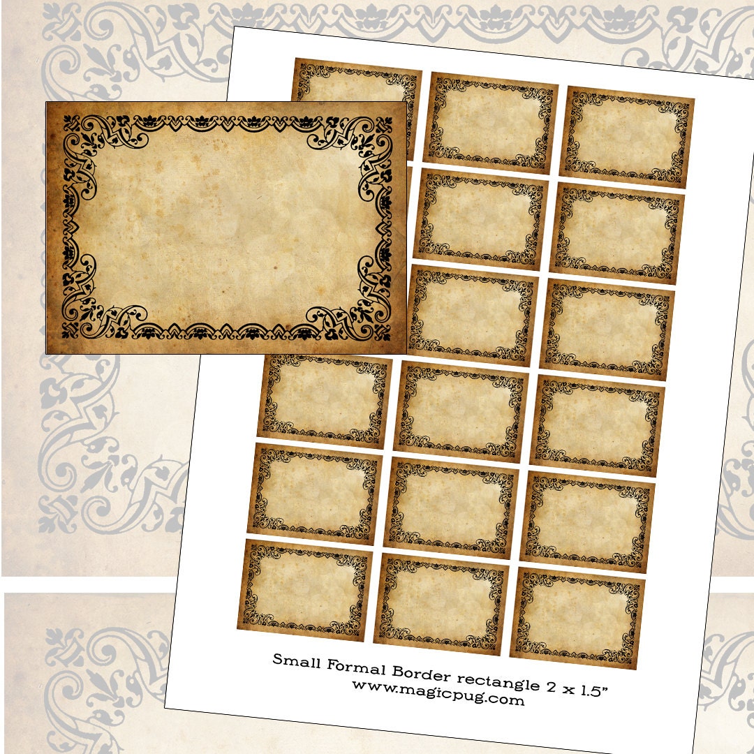 Small Sepia Antique Victorian Aged Blank Labels Set digital
