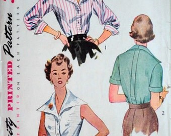 Wide cuffs blouse | Etsy