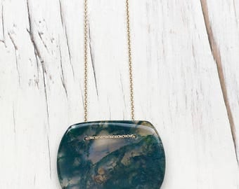 Moss agate jewelry | Etsy