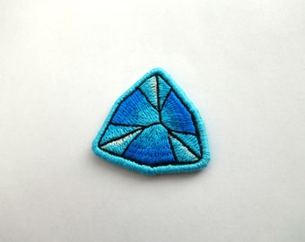 Large Teal Diamond Embroidered Patch Geometric Embroidery