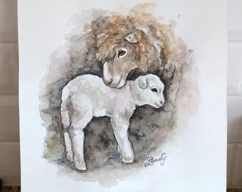 Lamb watercolor | Etsy