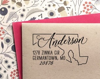 Custom address stamp Cute Return Address Stamp with a fancy