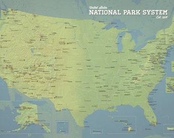 National Park System Units Map Poster National Park Service