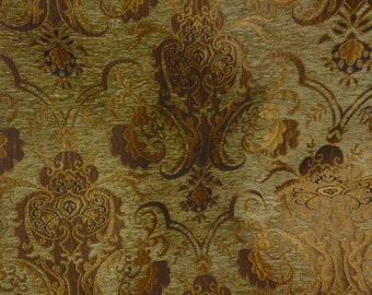 Green damask fabric | Etsy