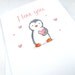 Penguin valentine card cute penguin picture I love you
