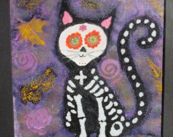 Day of the dead cat | Etsy