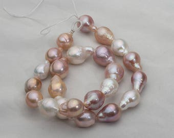 13-15mm Large Edison Pearl No hole nucleated pearls large
