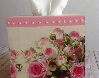 Decoupage tissue box | Etsy
