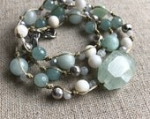 Items similar to Natural quartzite stone necklace,Crystal necklace ...