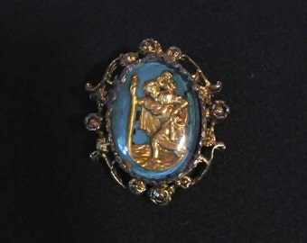 Gold st christopher | Etsy