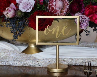 Gold table number | Etsy