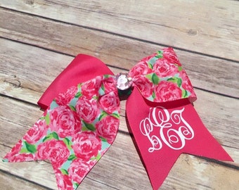 Monogram cheer bow | Etsy