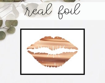 Gold foil lips | Etsy