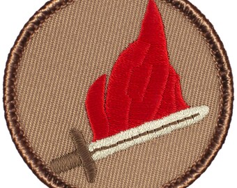 Flaming Loon Patch 265A 2 Inch Diameter Embroidered Patch