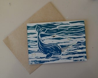 Narwhal card | Etsy