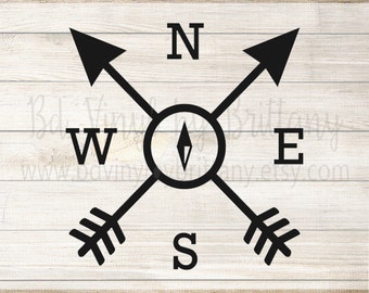 Compass car decal | Etsy